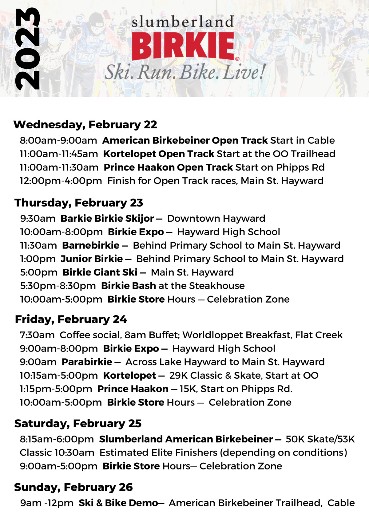 Birkie Week Events | American Birkebeiner